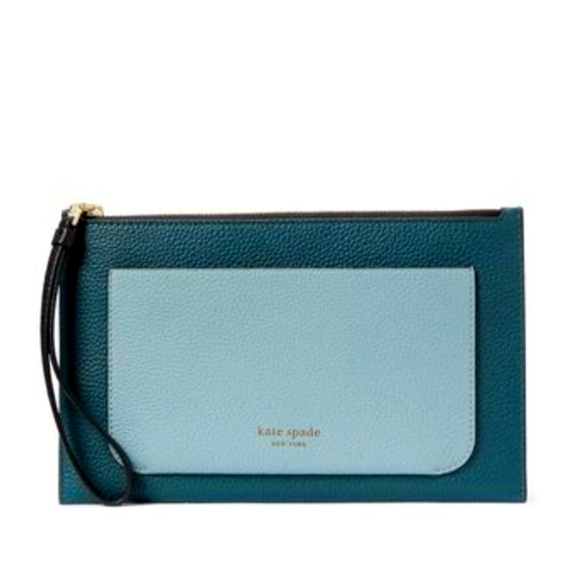 kate spade | Bags | Kate Spade Ava Colorblocked Wristlet In Artesian ...
